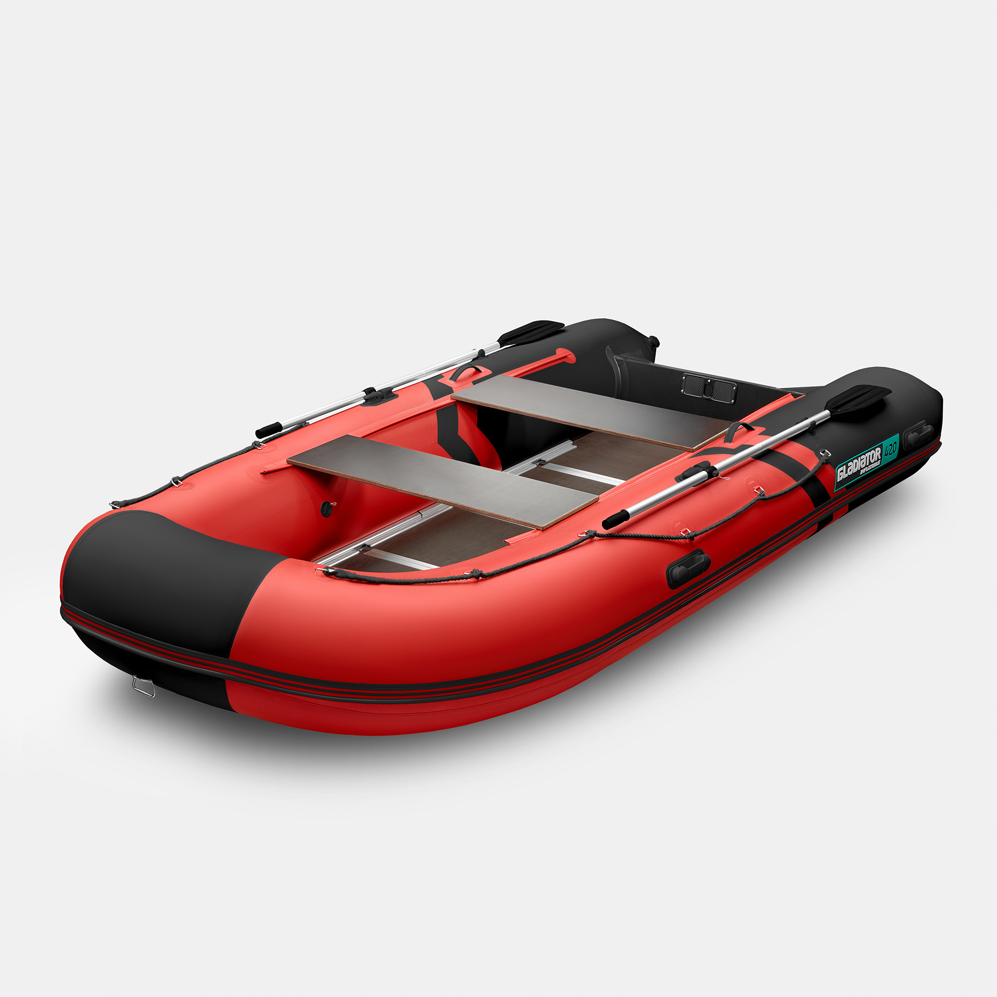 Надувная лодка GLADIATOR B420 красно-черный